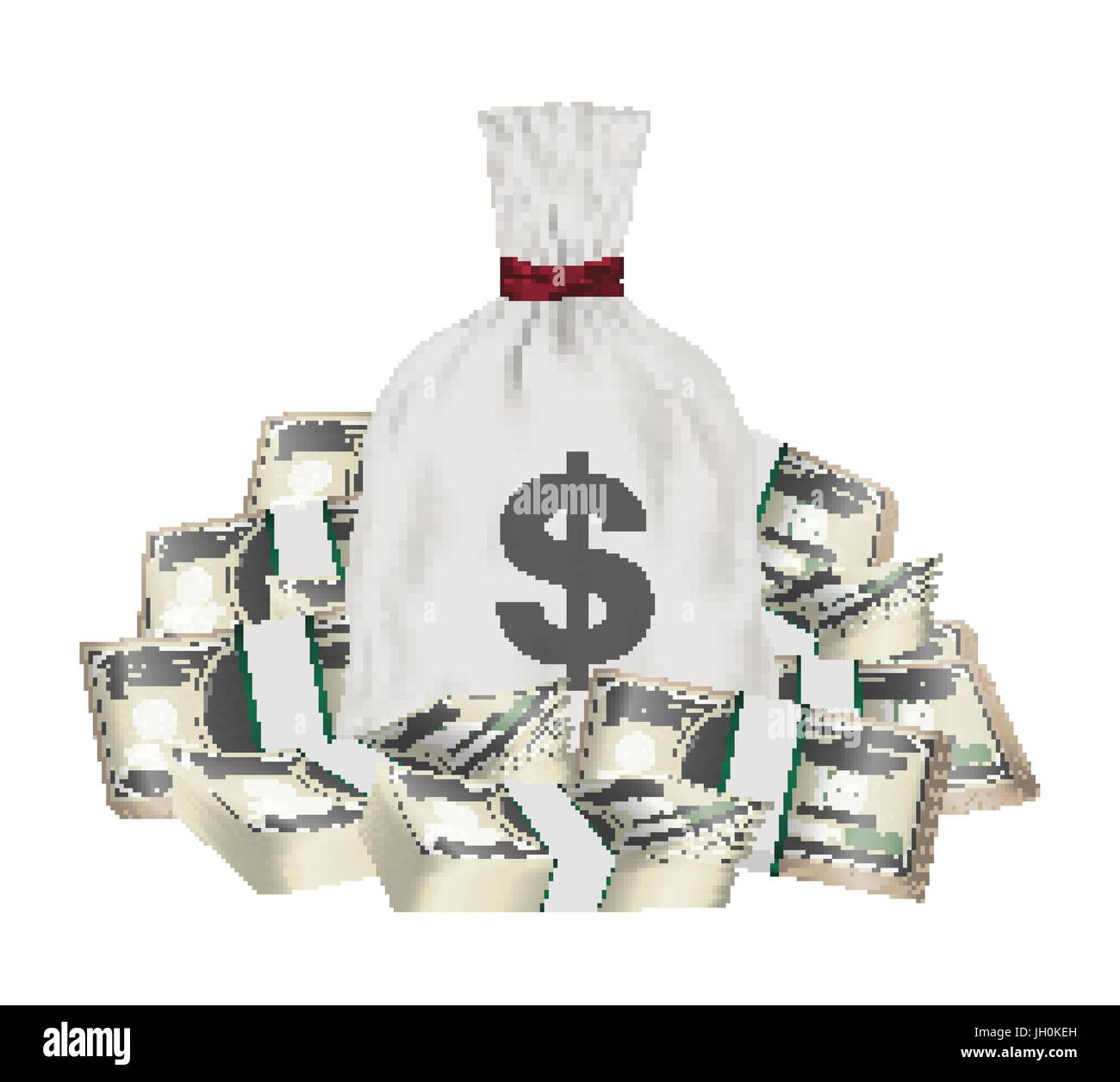 Money bag with banknotes Stock Vector Images - Alamy