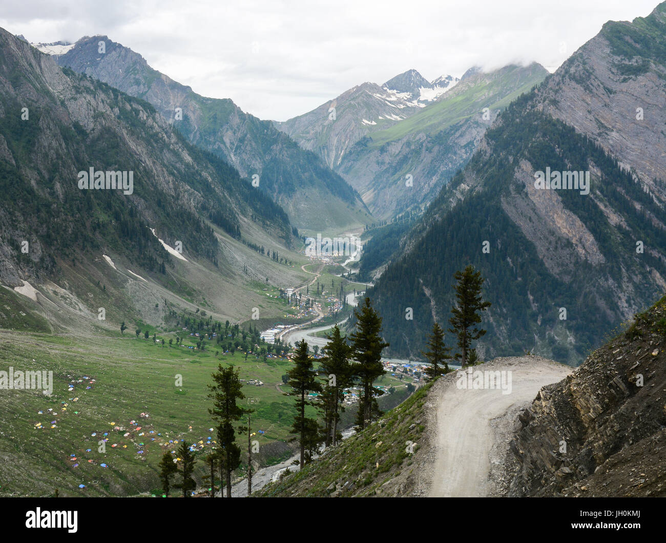 Mountain scenery in Jammu & Kashmir (J&K), India. J&K is located mostly ...