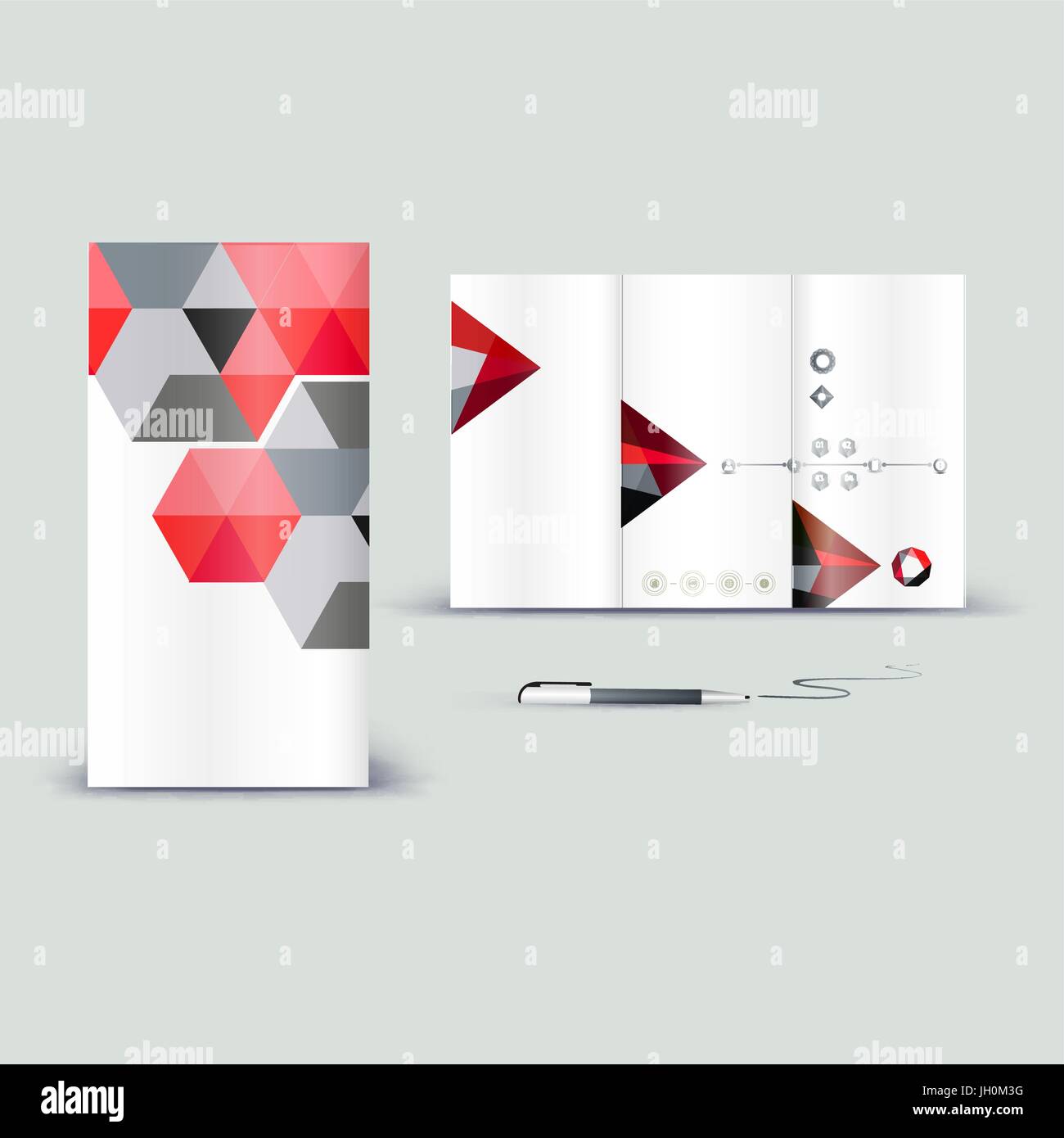 Corporate booklet promotion template with color elements. Vector ...