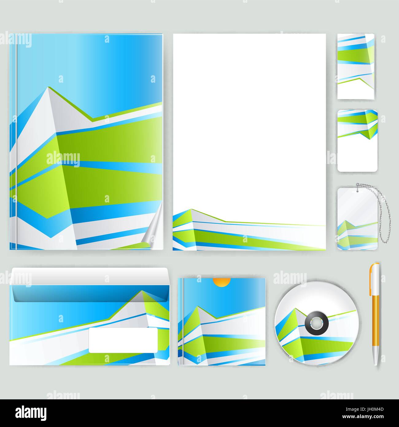 Corporate identity template with color elements. Vector company ...