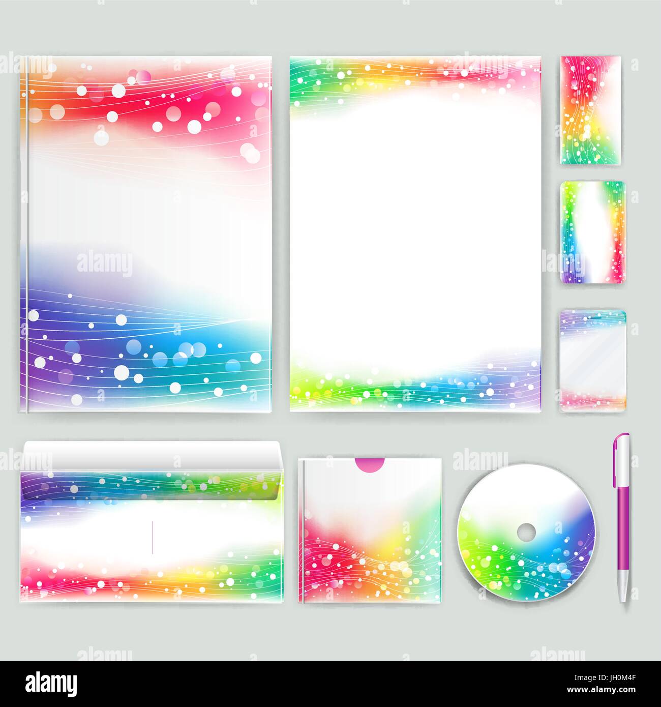 Corporate identity template with color elements. Vector company ...