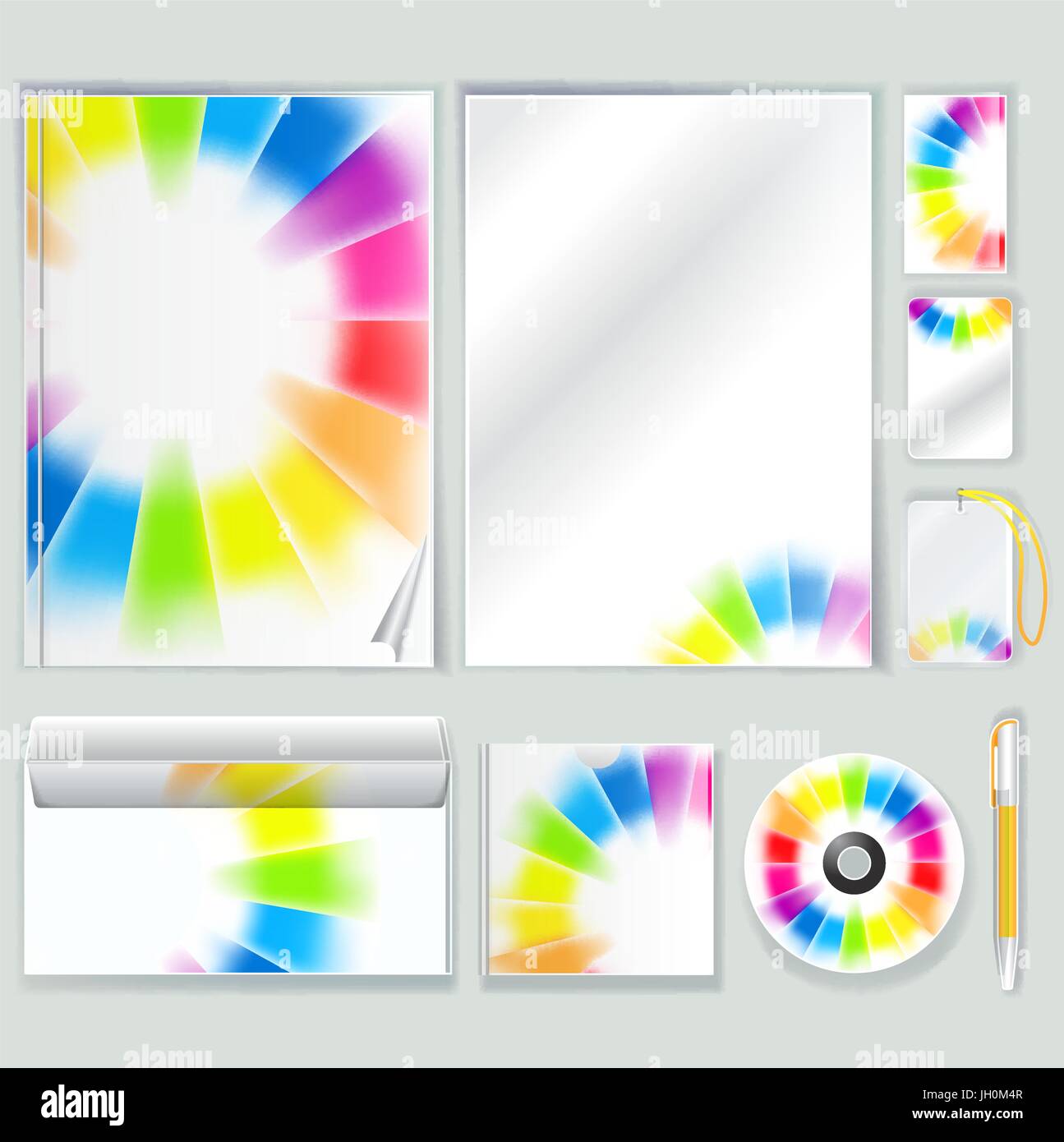 Corporate identity template with color elements. Vector company ...