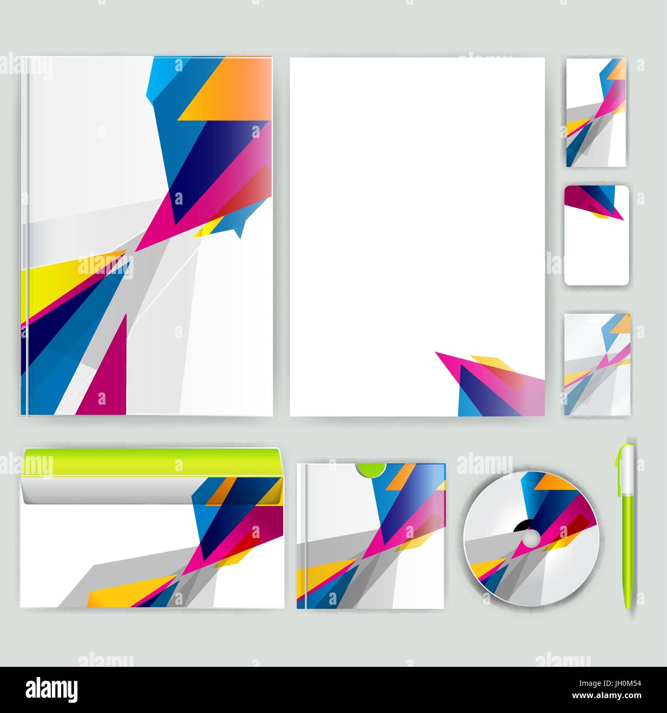 Corporate identity template with color elements. Vector company ...