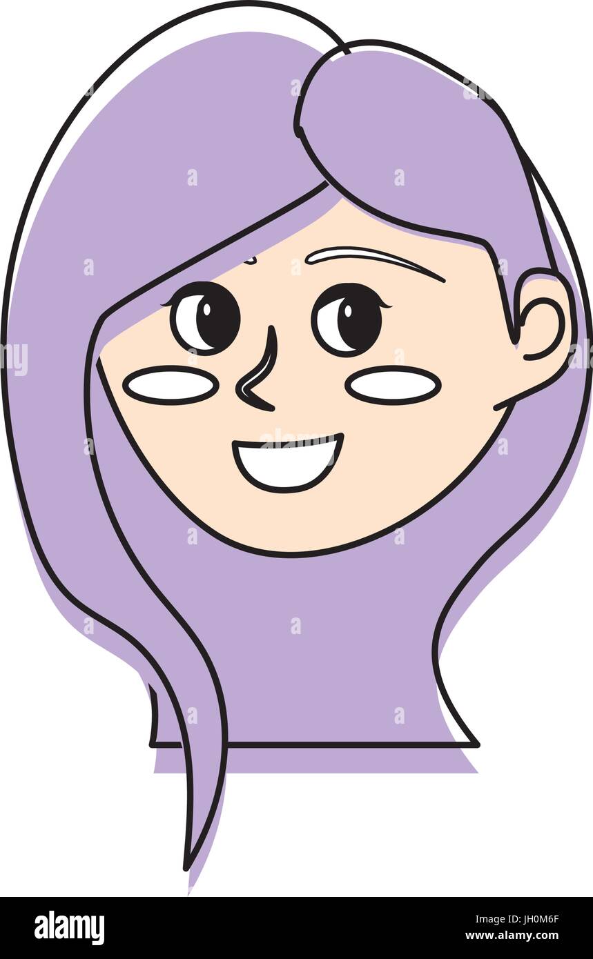 Avatar Happy Woman Face With Hairstyle Design Stock Vector Image And Art