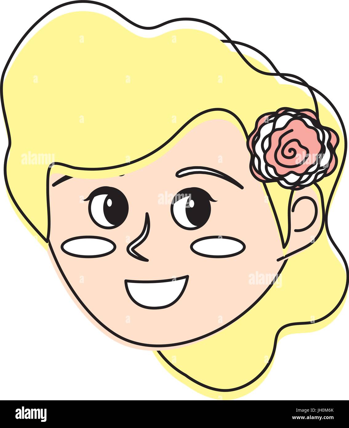 avatar happy woman face with hairstyle design Stock Vector Image & Art ...
