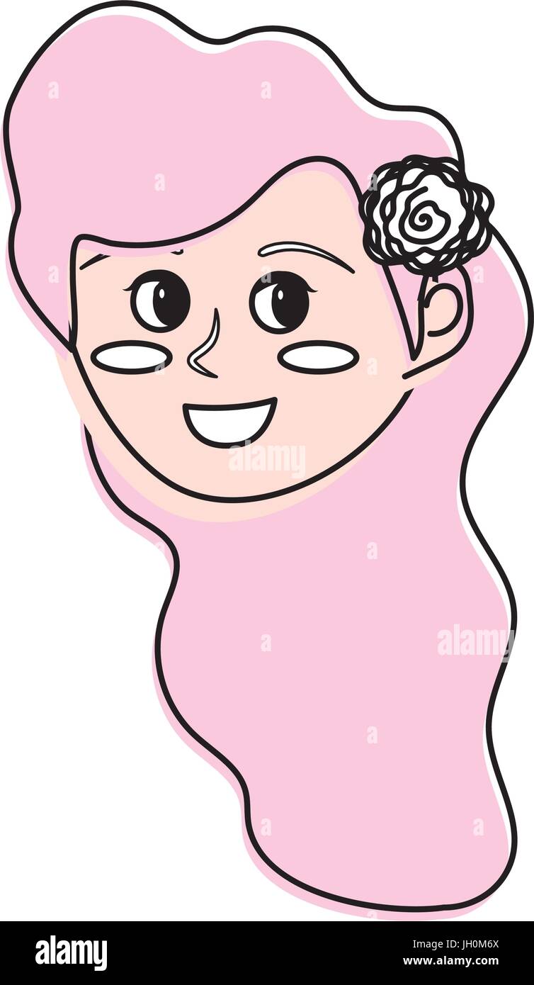 Avatar Happy Woman Face With Hairstyle Design Stock Vector Image And Art