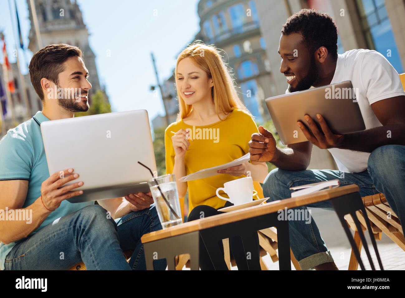 Working with numbers. Young ambitious curious guy joining the team who ...