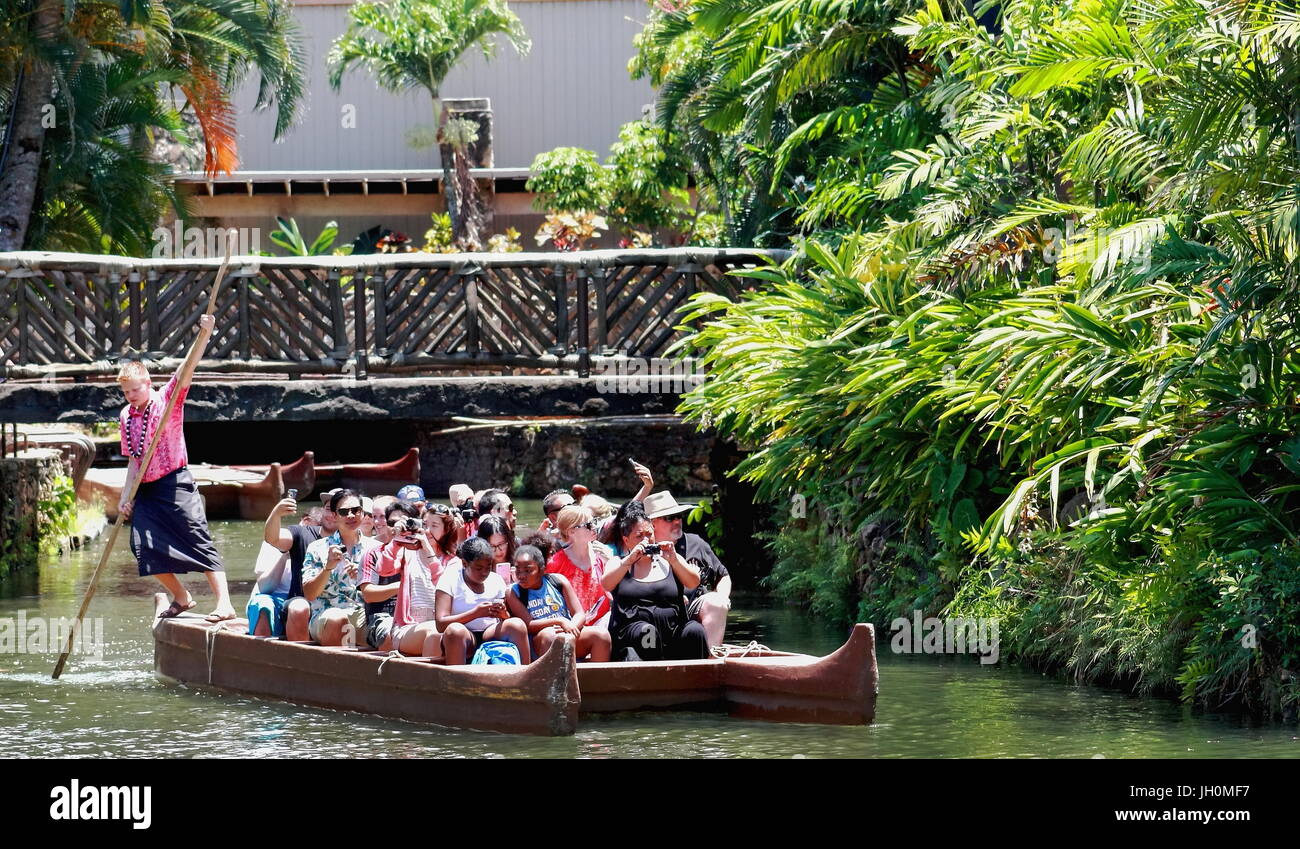 Honolulu, Hawaii - May 27, 2016:Visitors to the Polynesian Cultural ...
