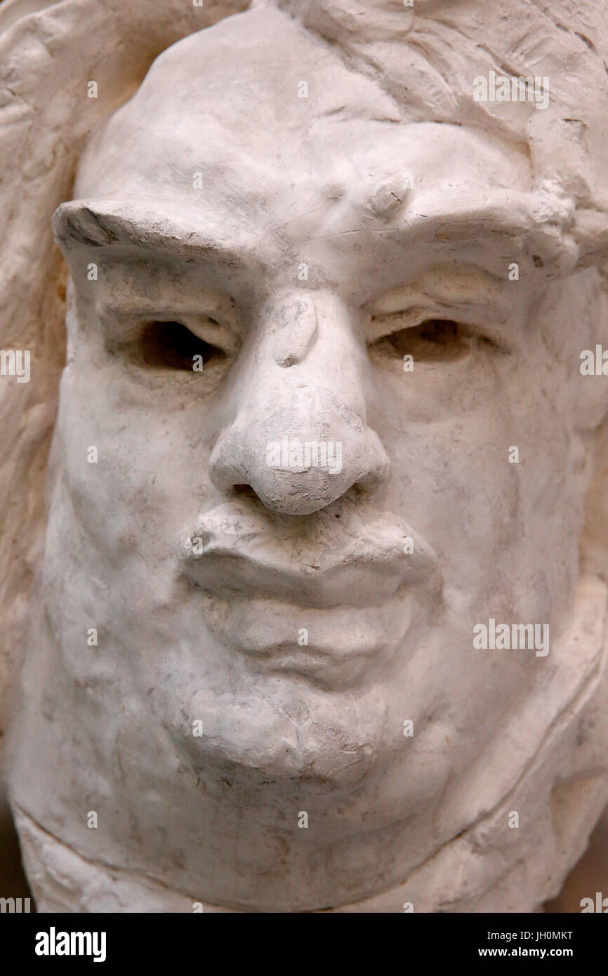 Rodin museum, Paris. Balzac, monumental head. 1898. Plaster. France ...