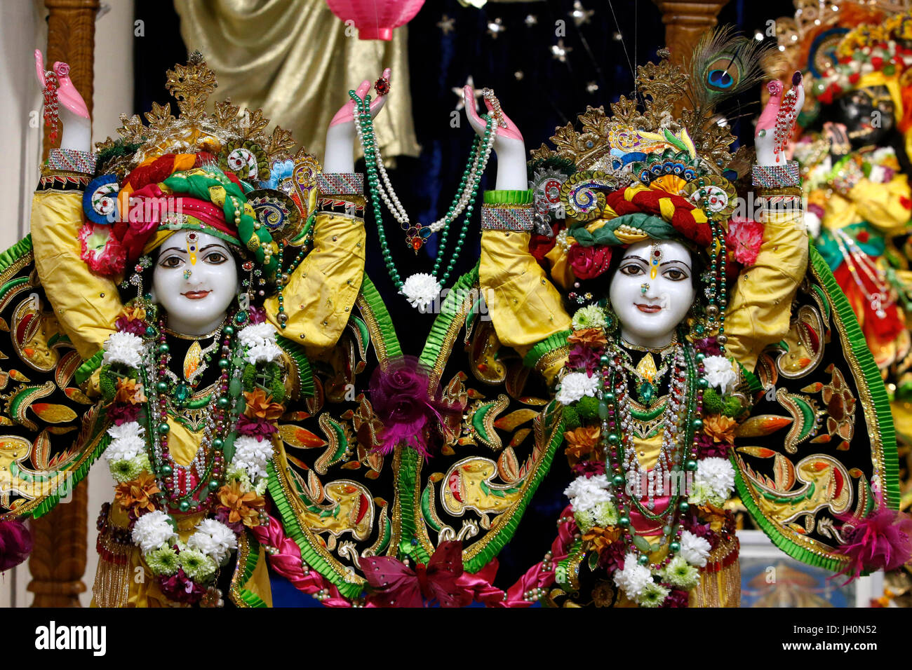 Gaur and Nitai murthi in an ISKCON temple. France Stock Photo - Alamy