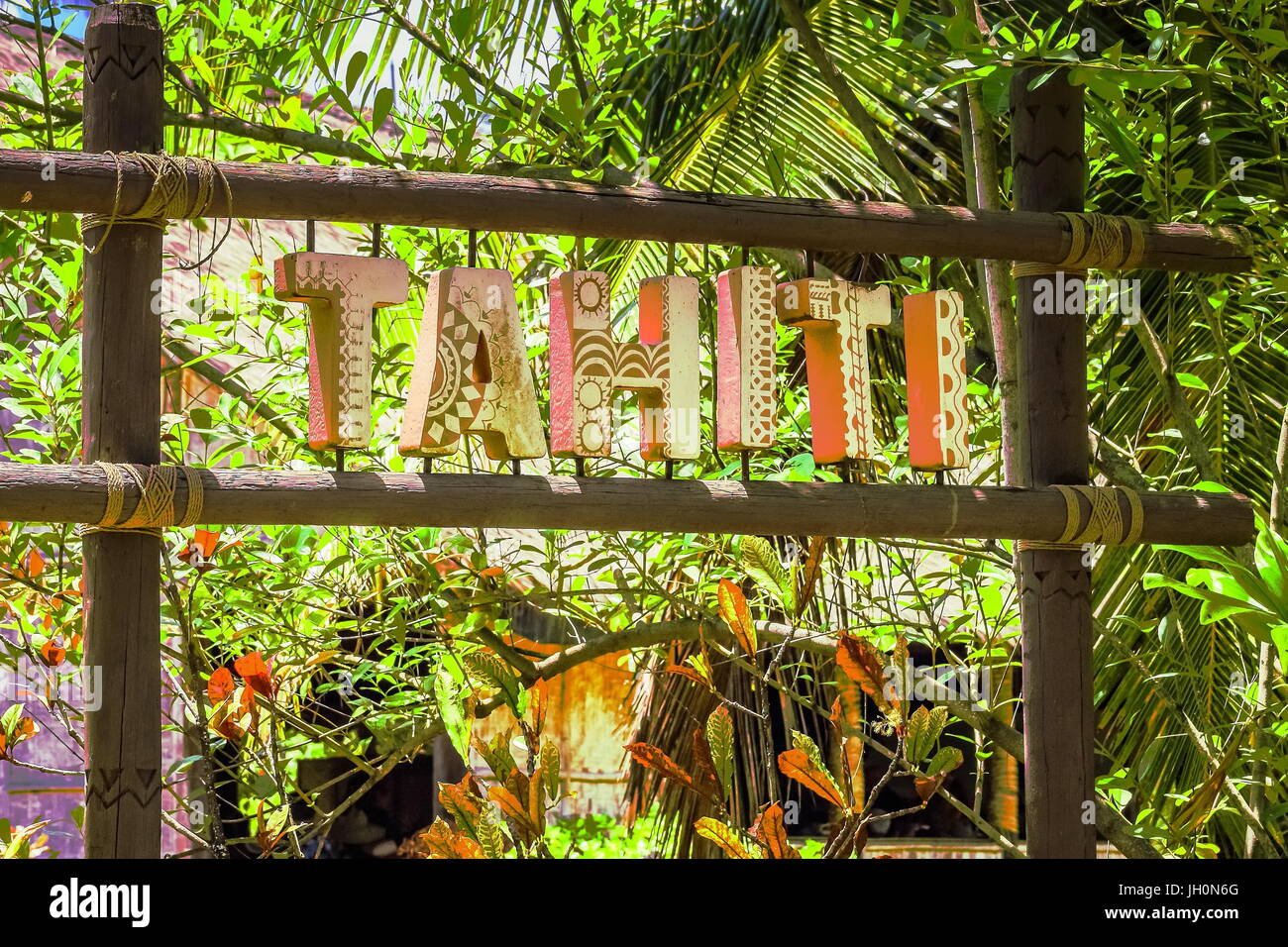 Honolulu, Hawaii - May 27, 2016:Sign at the Tahitian Village at the ...