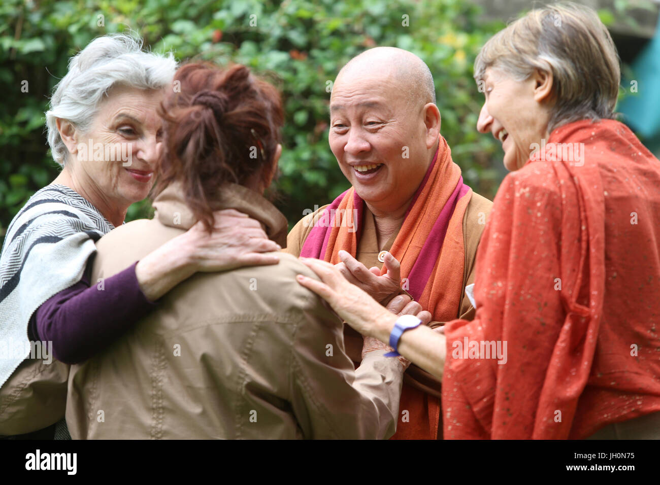 Group of adults at the Ramakrishna vedantic center. Gretz. France Stock ...