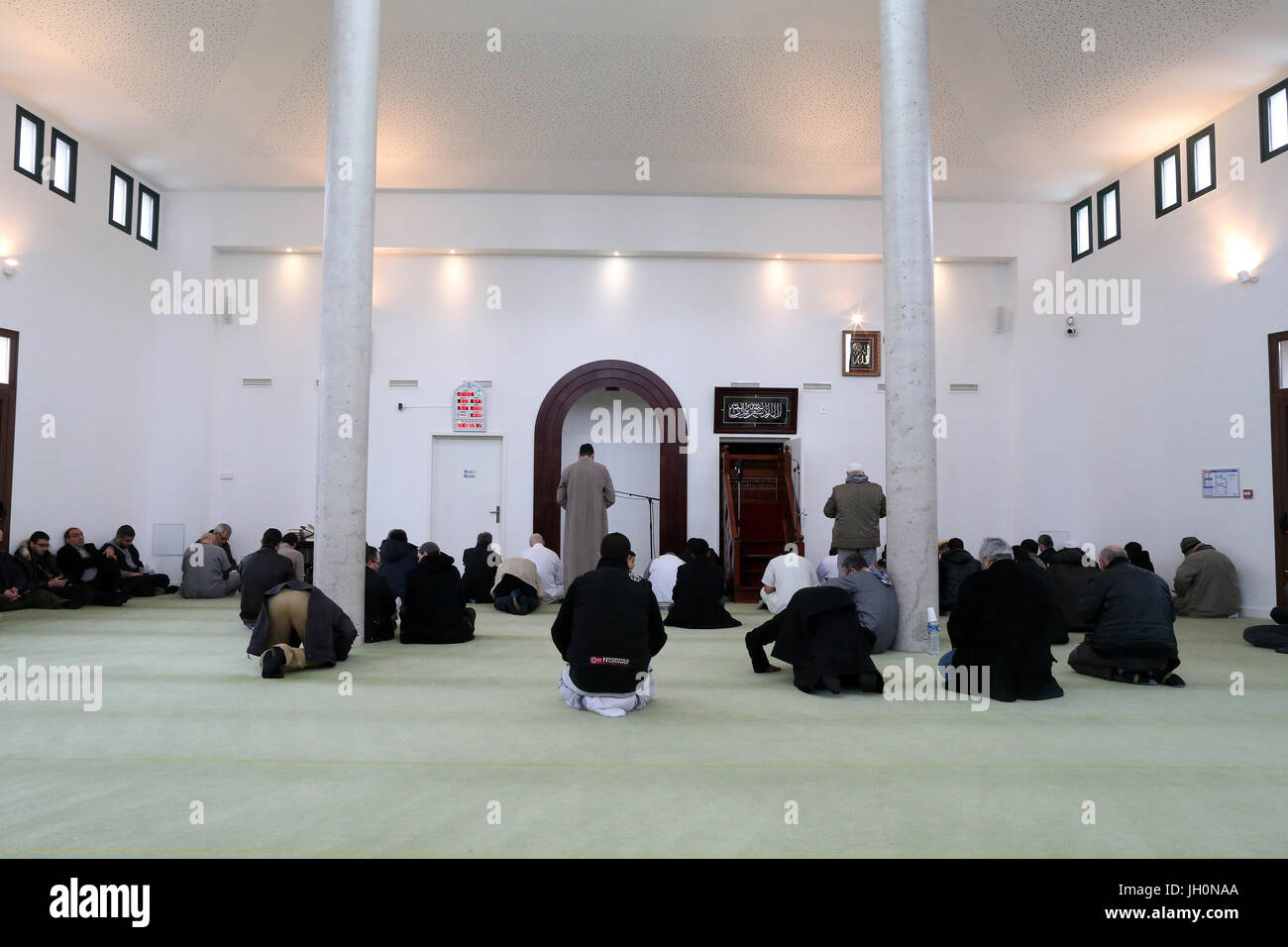 Friday prayer service in a mosque. France Stock Photo - Alamy