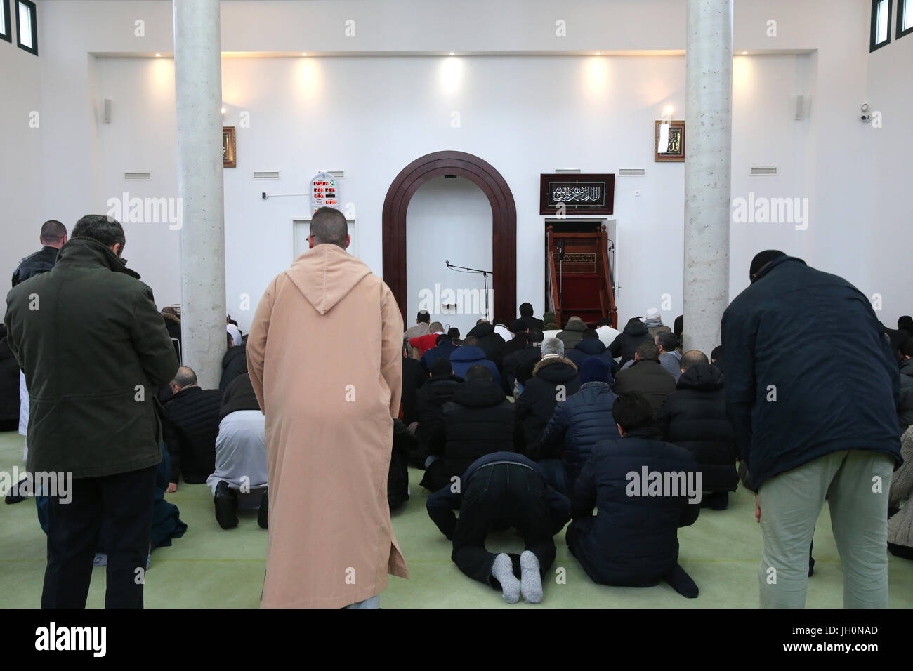 Friday prayer service in a mosque. France Stock Photo - Alamy