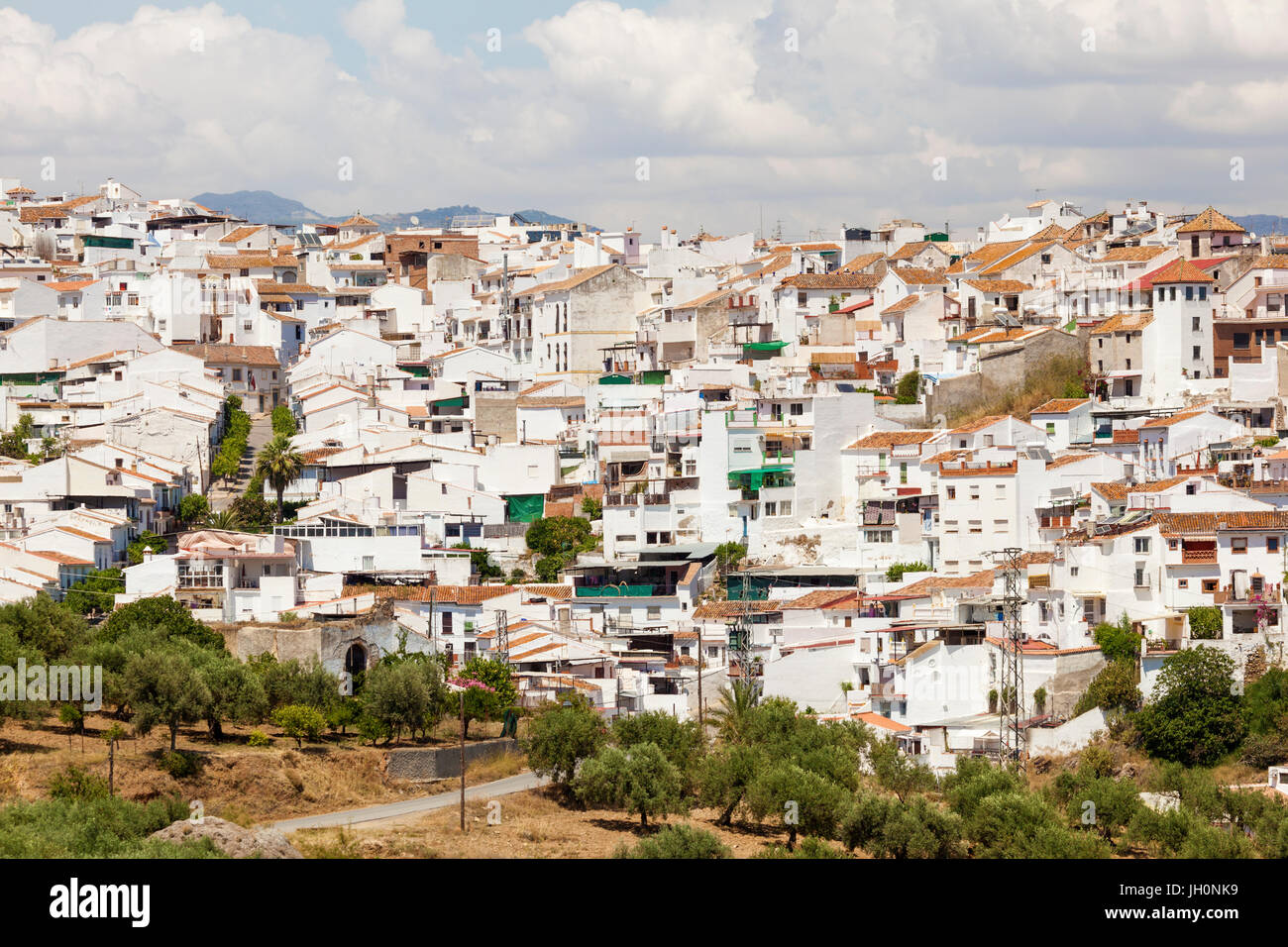 Typical whitewashed andalusian village Alora. Province of Malaga, Spain ...