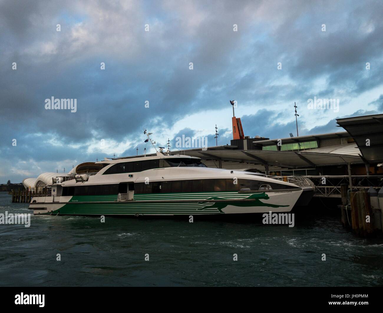 Fullers Auckland to Devonport ferry Capricornian Surfer at the Auckland ...