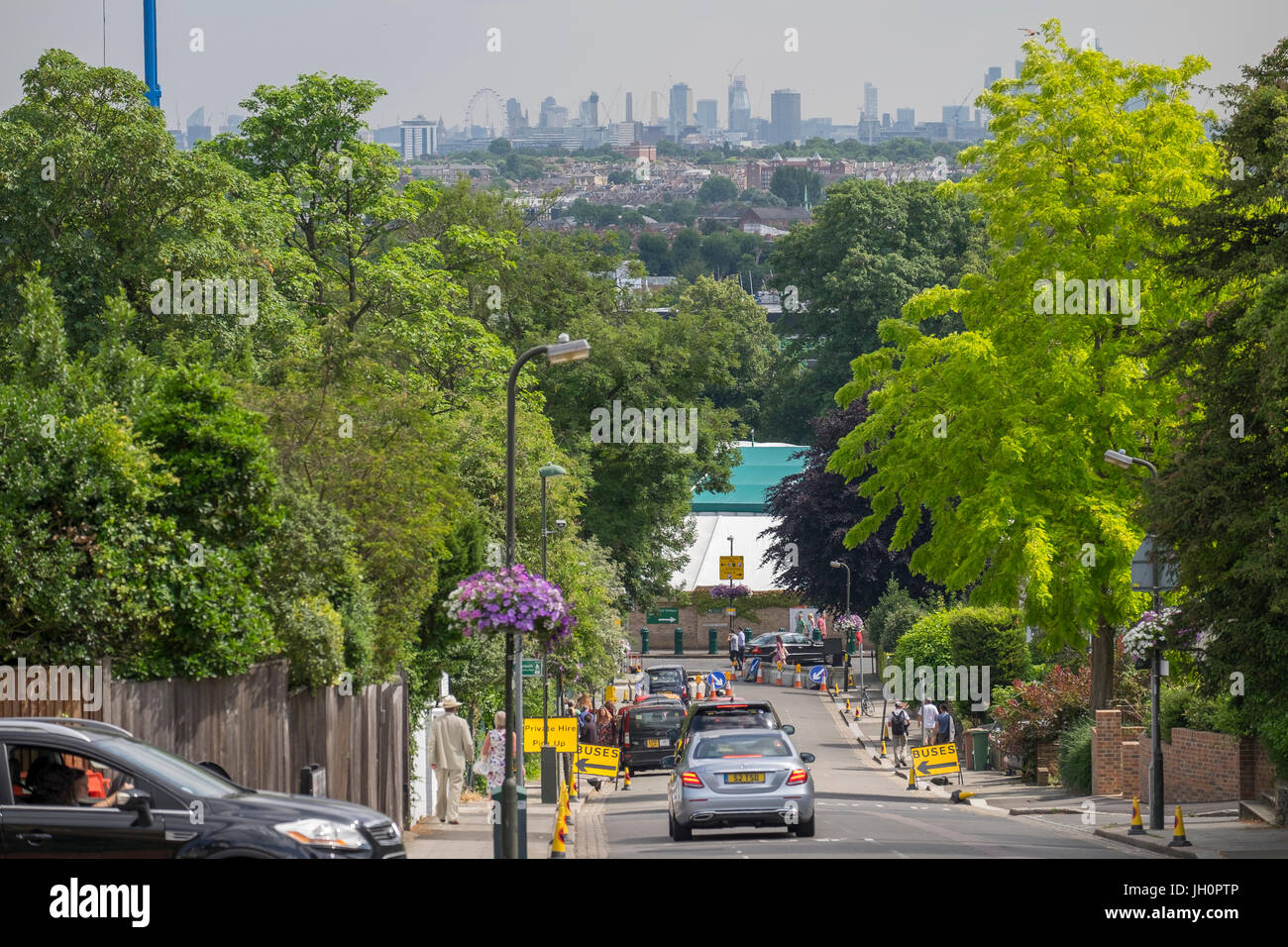 4th July 2017. Streets around the AELTC during the Wimbledon Tennis ...