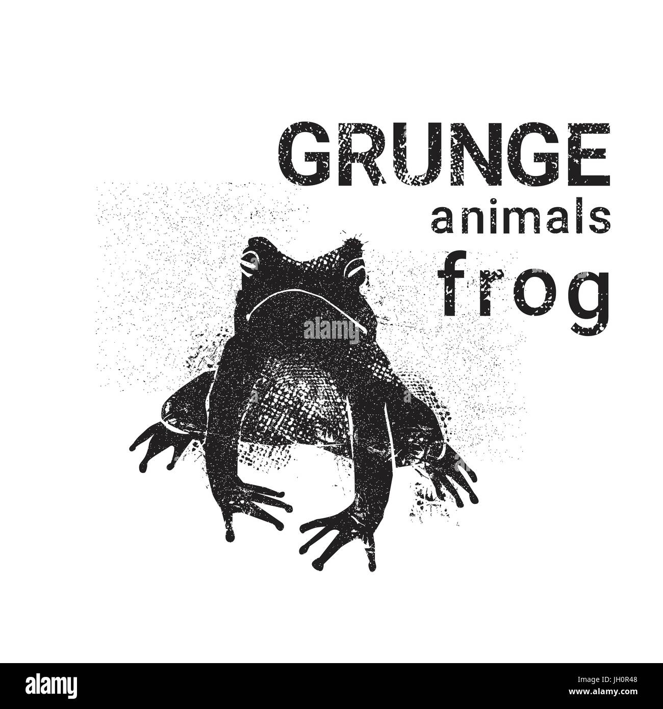 Silhouette Frog In Grunge Design Style Animal Icon Stock Vector Image ...