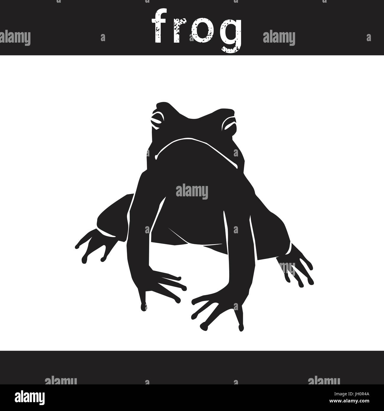 Silhouette Frog In Grunge Design Style Animal Icon Stock Vector Image ...