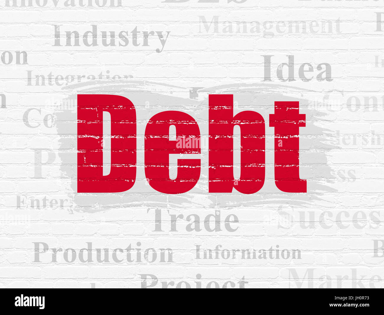 Business concept: Debt on wall background Stock Photo - Alamy