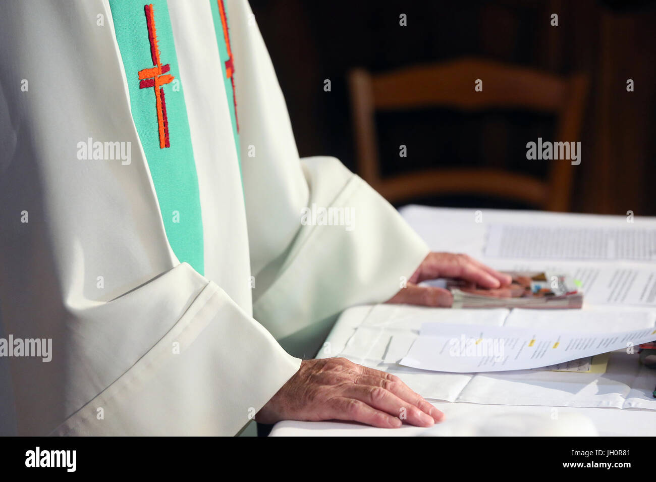 Catholic mass. Priest. France Stock Photo - Alamy
