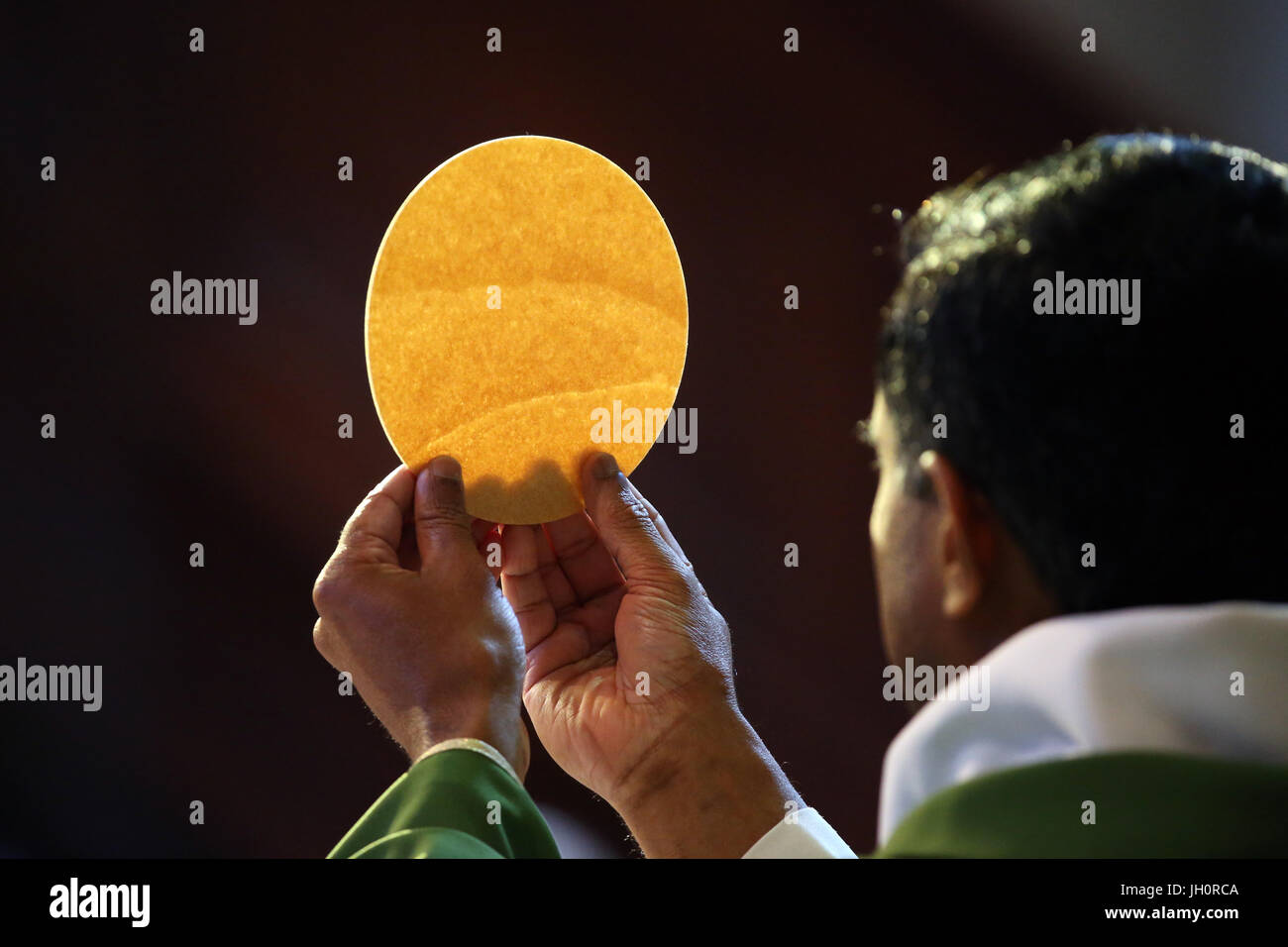 Catholic mass. Eucharist celebration. France Stock Photo - Alamy