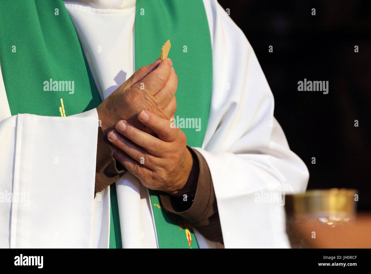 Catholic mass. Eucharist celebration. France Stock Photo - Alamy