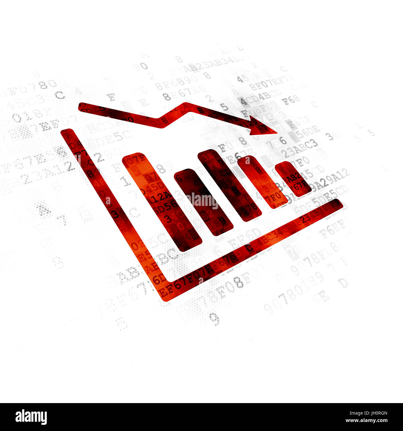 Finance concept: Decline Graph on Digital background Stock Photo - Alamy