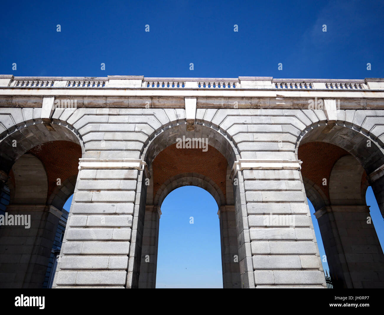 Close-up corridor archway at Palacio Real de Madrid or Royal Palace of ...