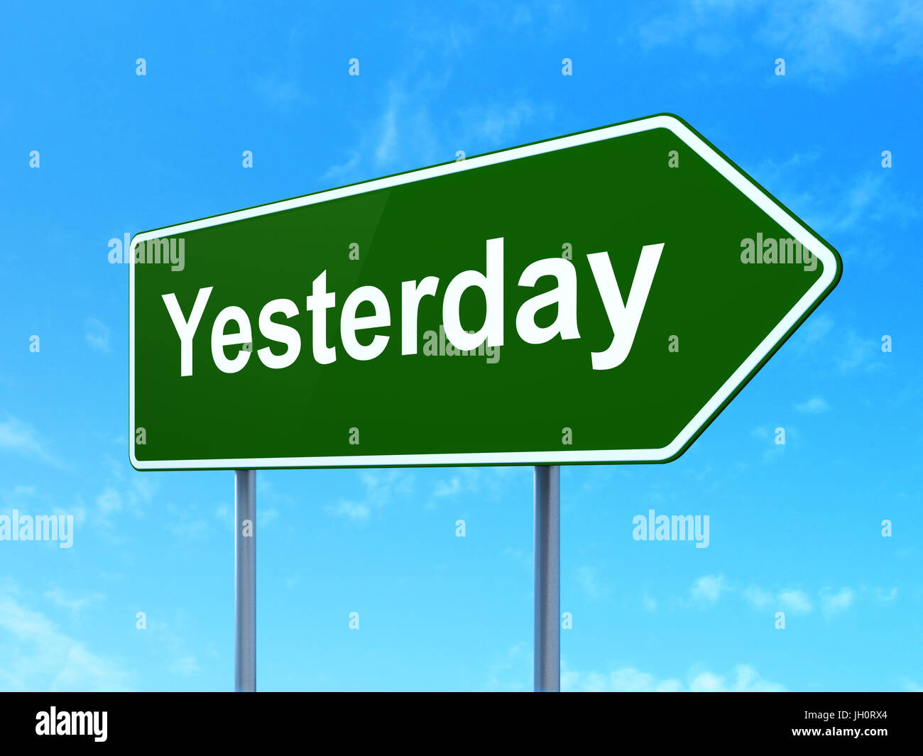 Time concept: Yesterday on road sign background Stock Photo - Alamy