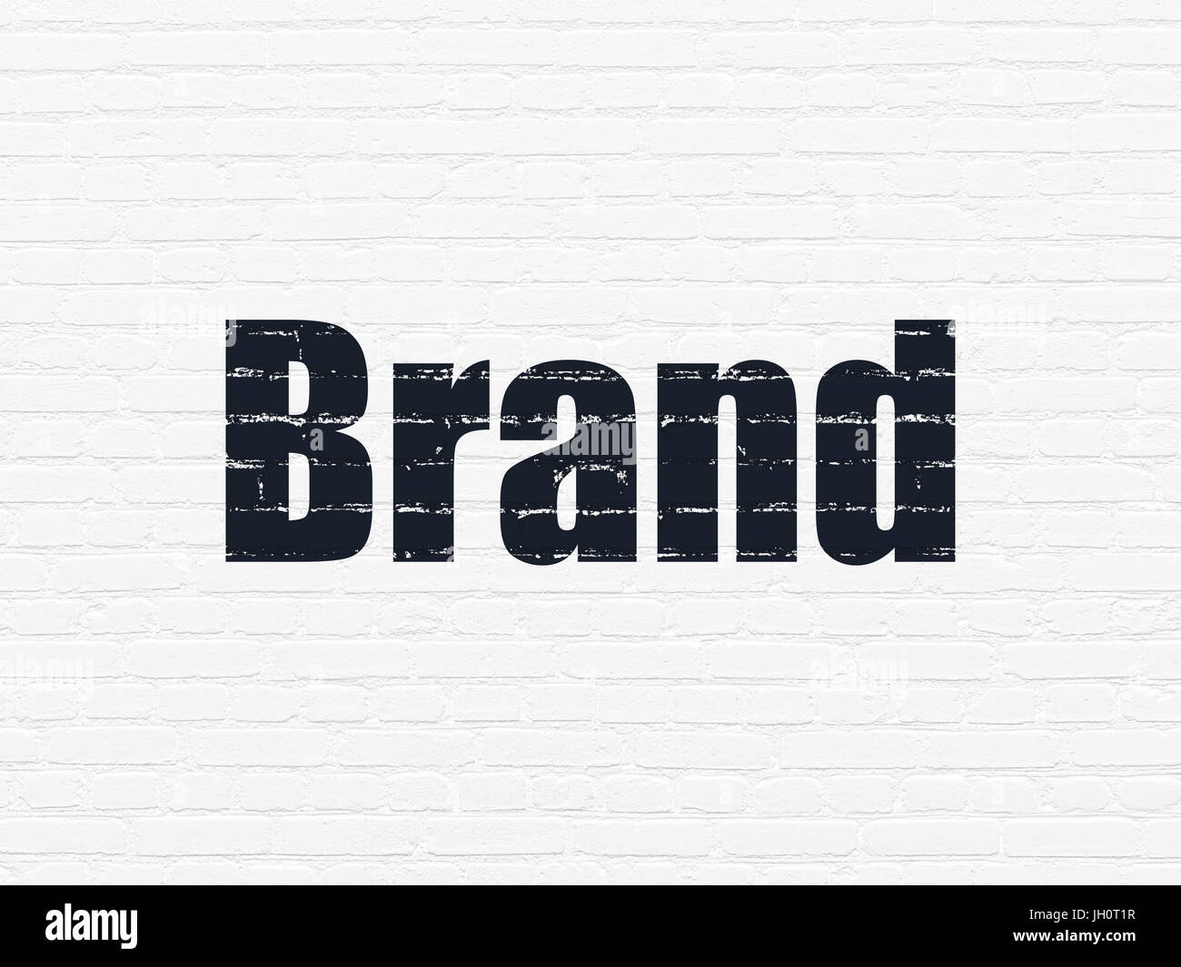 Marketing concept: Brand on wall background Stock Photo - Alamy