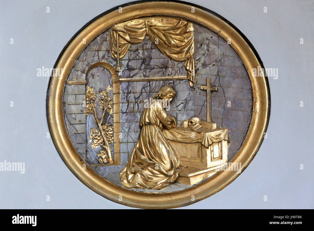 Jesus Christ praying. St. Bruno's church. Lyon. France Stock Photo - Alamy