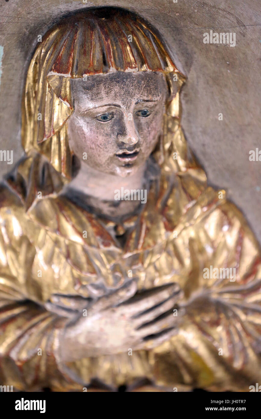 Restoration of Saint Gervais baroque church. Virgin Mary. France Stock ...