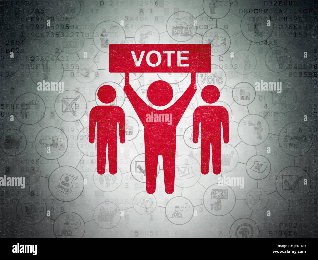 Politics concept: Election Campaign on Digital Data Paper background ...
