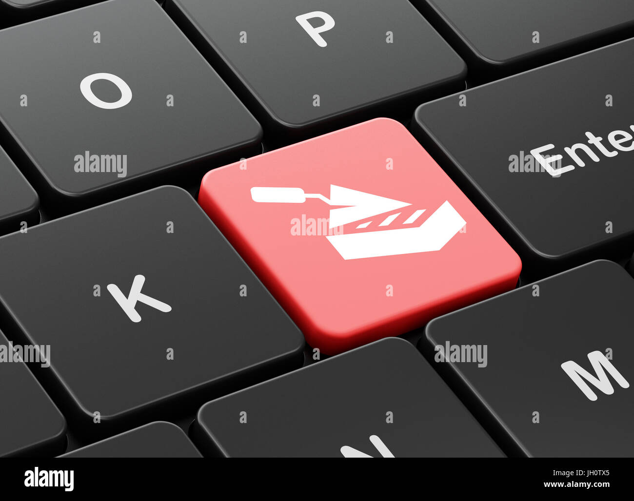 Construction concept: Brick Wall on computer keyboard background Stock ...