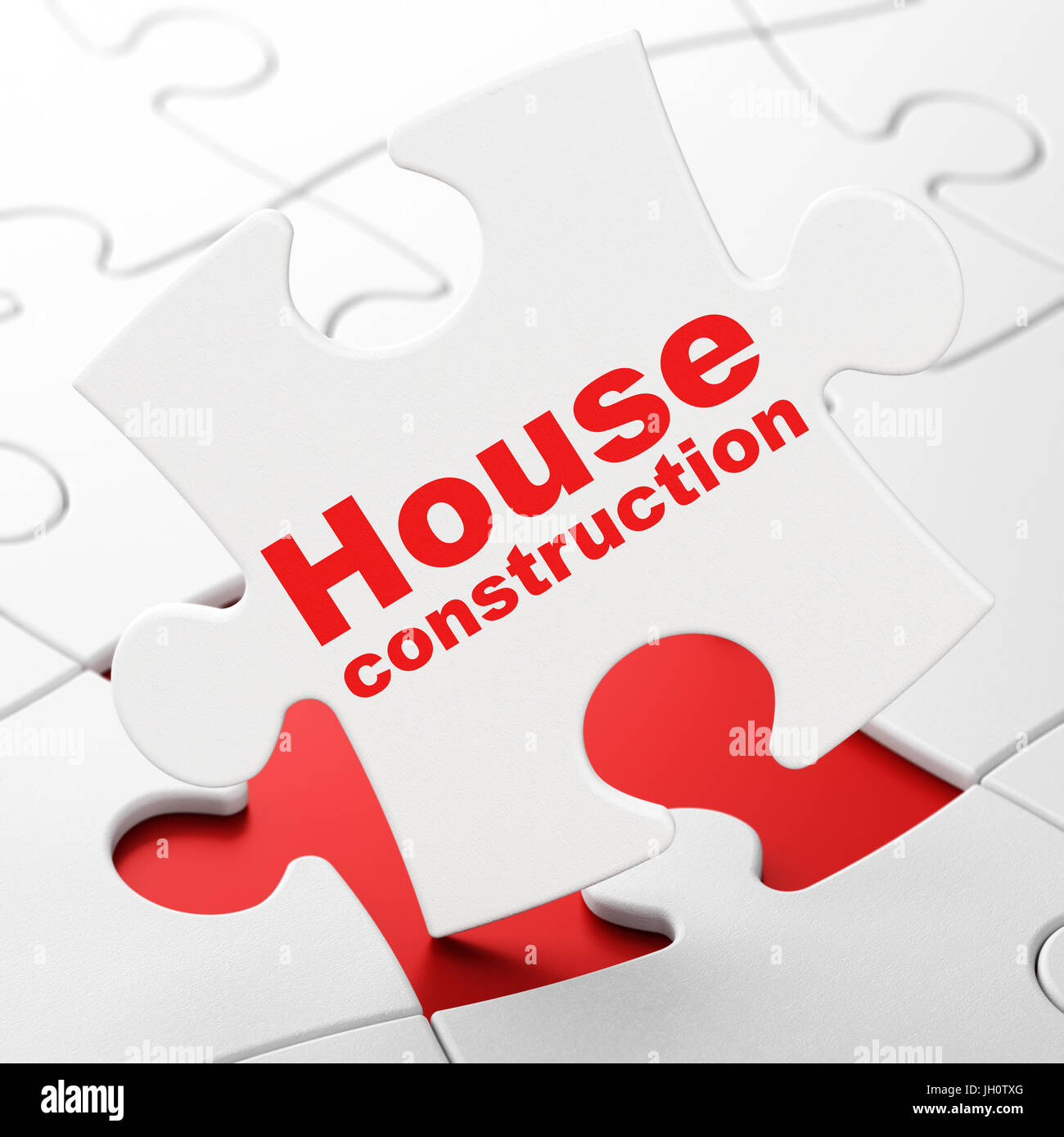 Building construction concept: House Construction on puzzle background ...