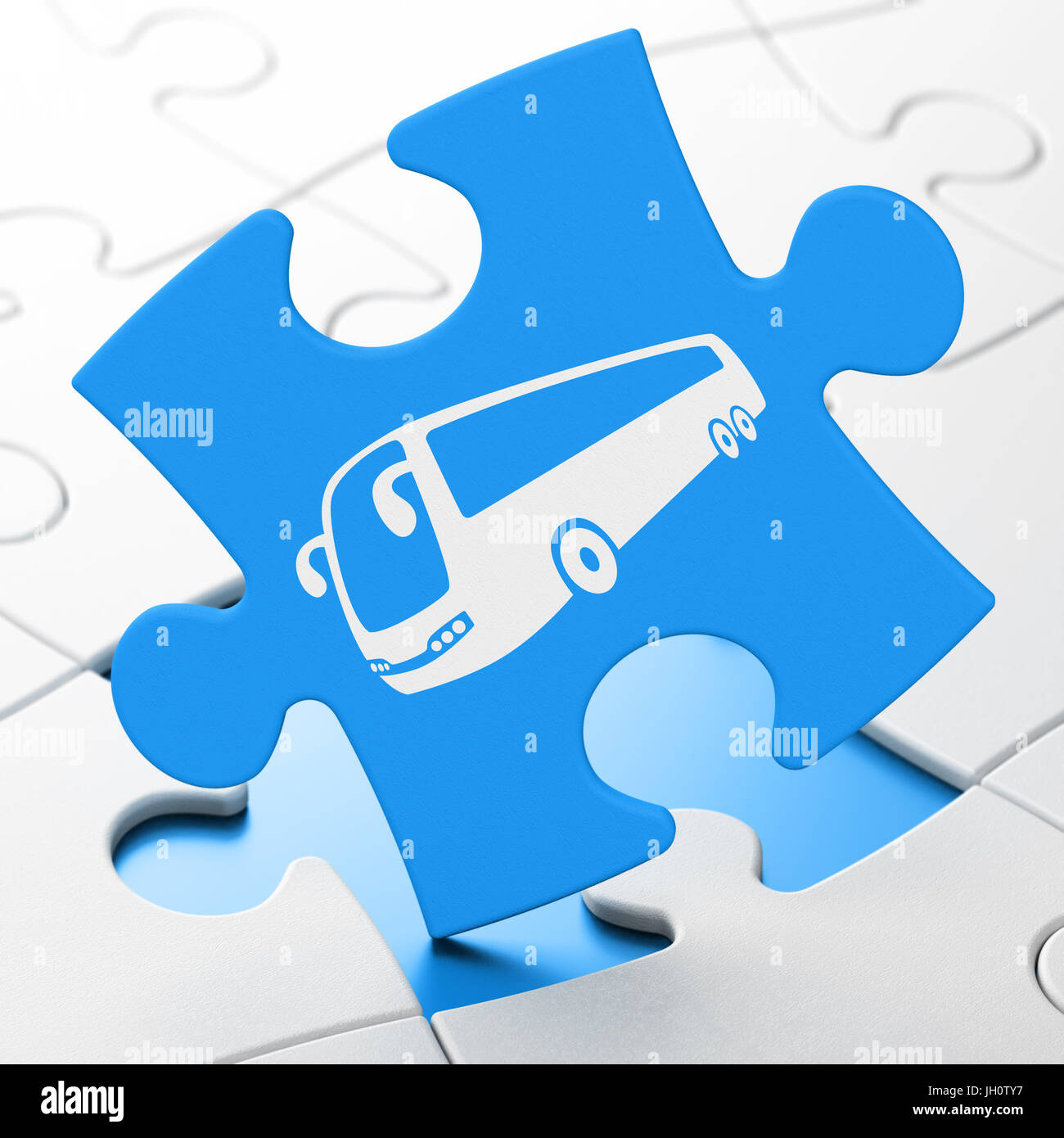 Travel concept: Bus on puzzle background Stock Photo - Alamy