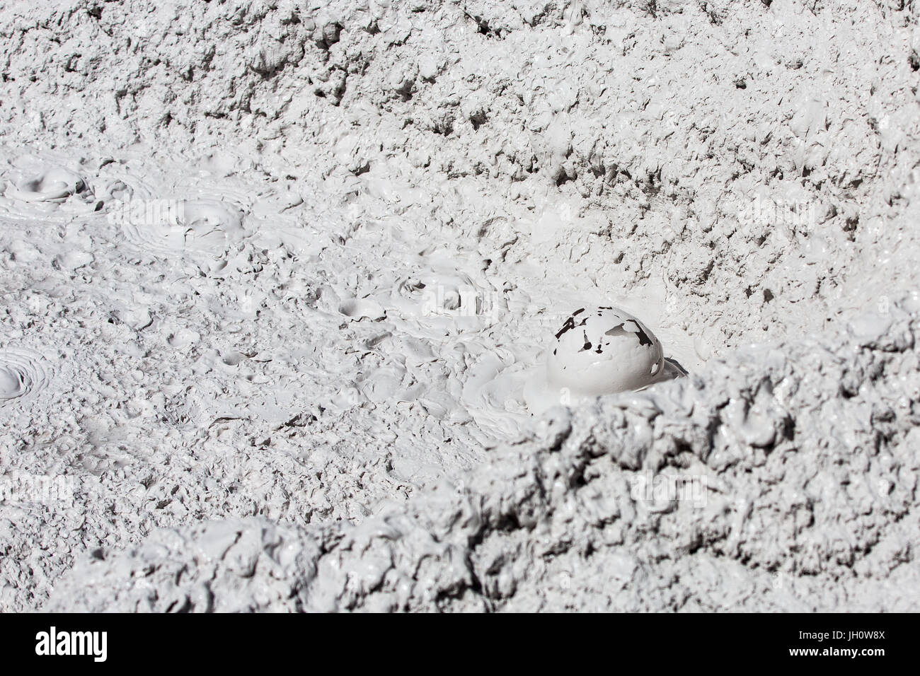 Boiling mud at Artists Paintpots, Norris Geyser Basin, Yellowstone ...