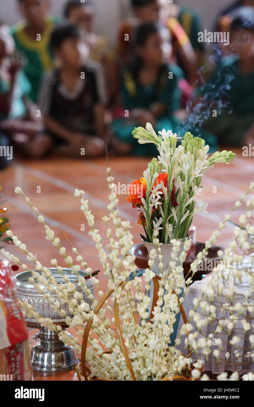 Assumption celebration in Battambang catholic church. Cambodia Stock ...