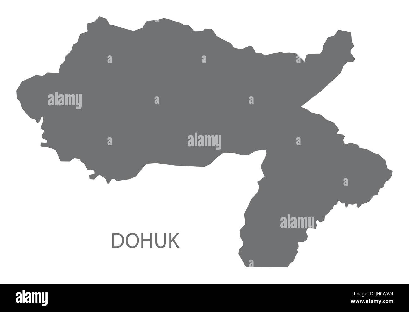 Dohuk Iraq map grey illustration silhouette Stock Vector Image & Art ...