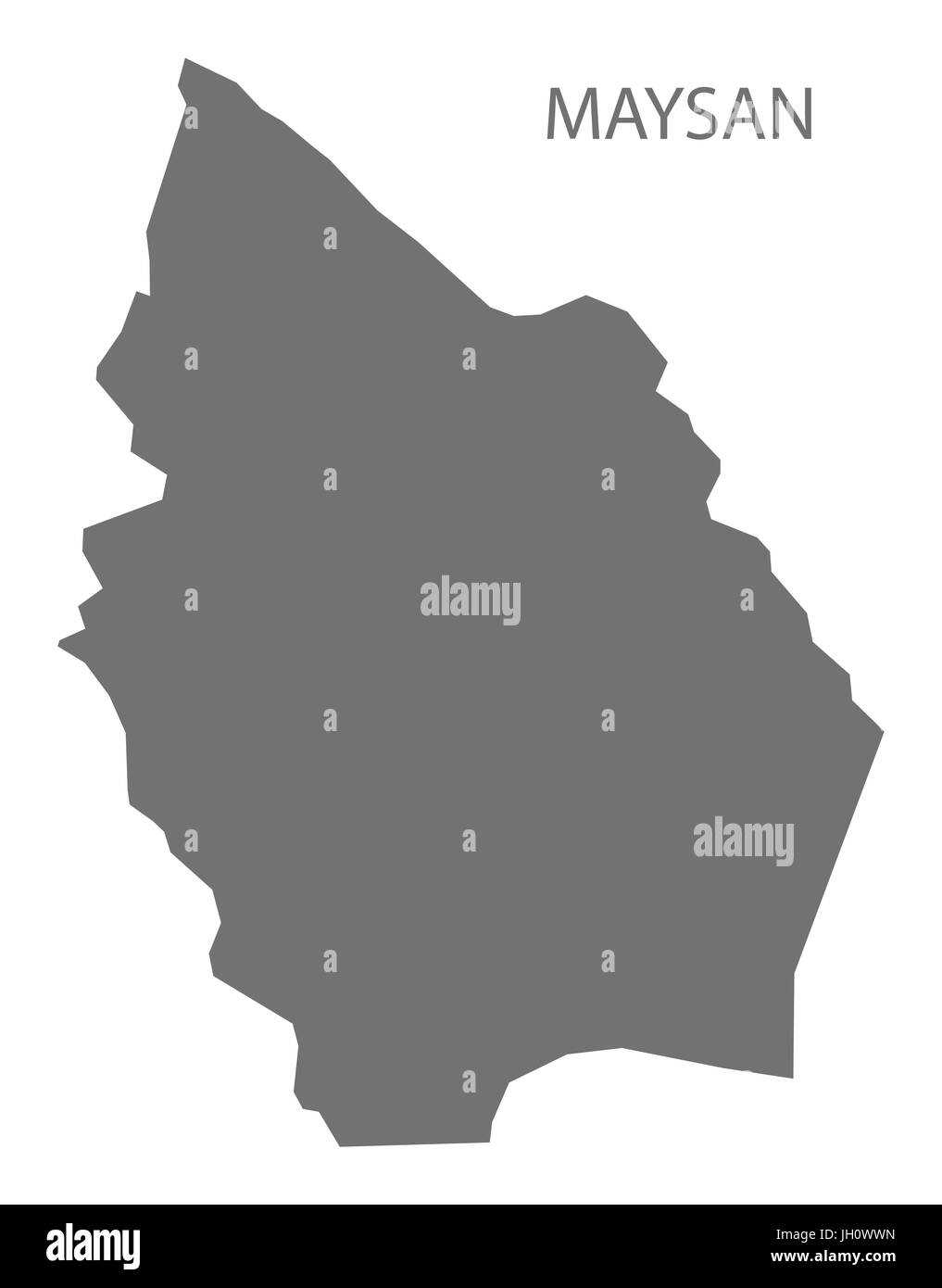 Maysan Iraq map grey illustration silhouette Stock Vector Image & Art ...