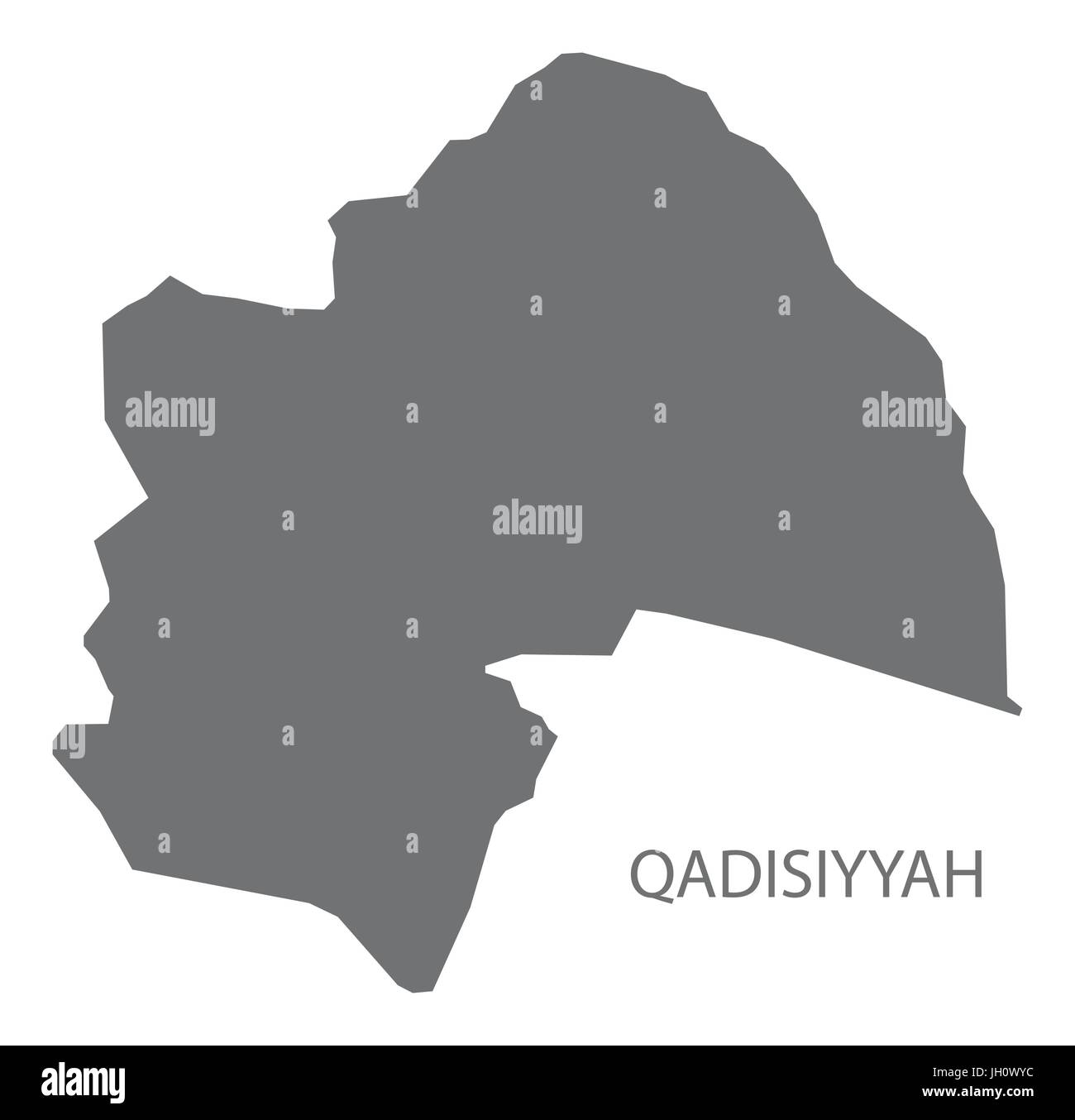 Qadisiyyah Iraq map grey illustration silhouette Stock Vector Image ...