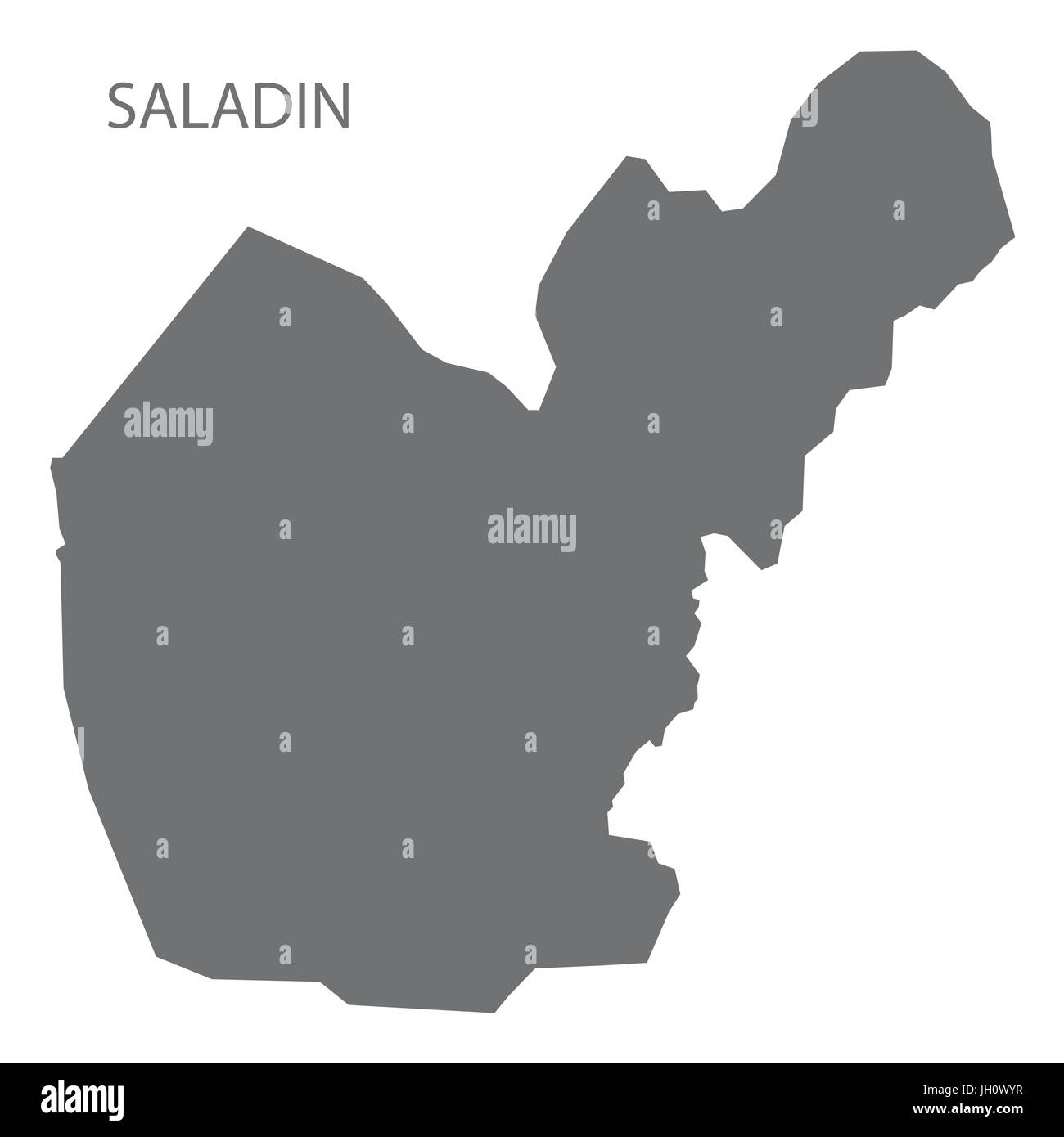 Saladin Iraq map grey illustration silhouette Stock Vector Image & Art ...