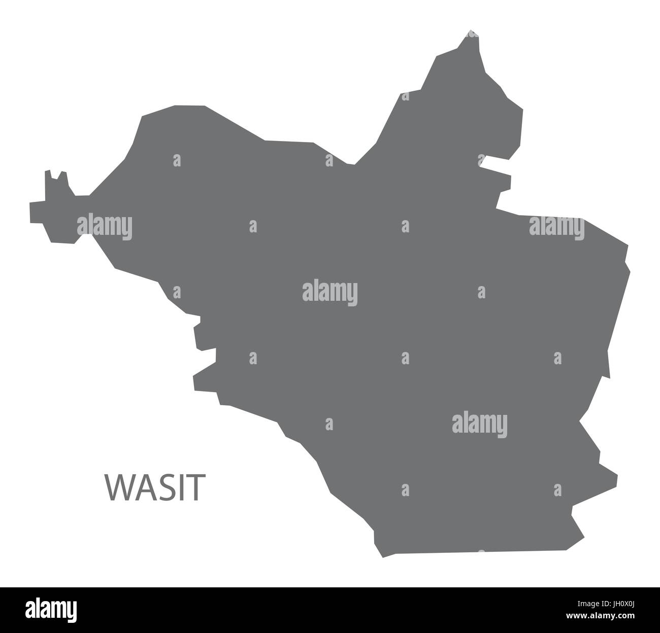 Wasit Iraq map grey illustration silhouette Stock Vector Image & Art ...