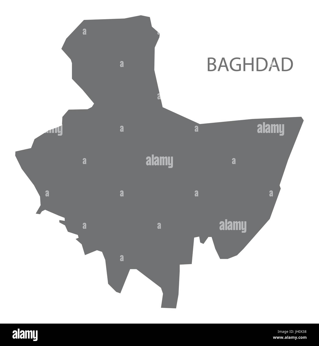 Baghdad Iraq map grey illustration silhouette Stock Vector Image & Art ...