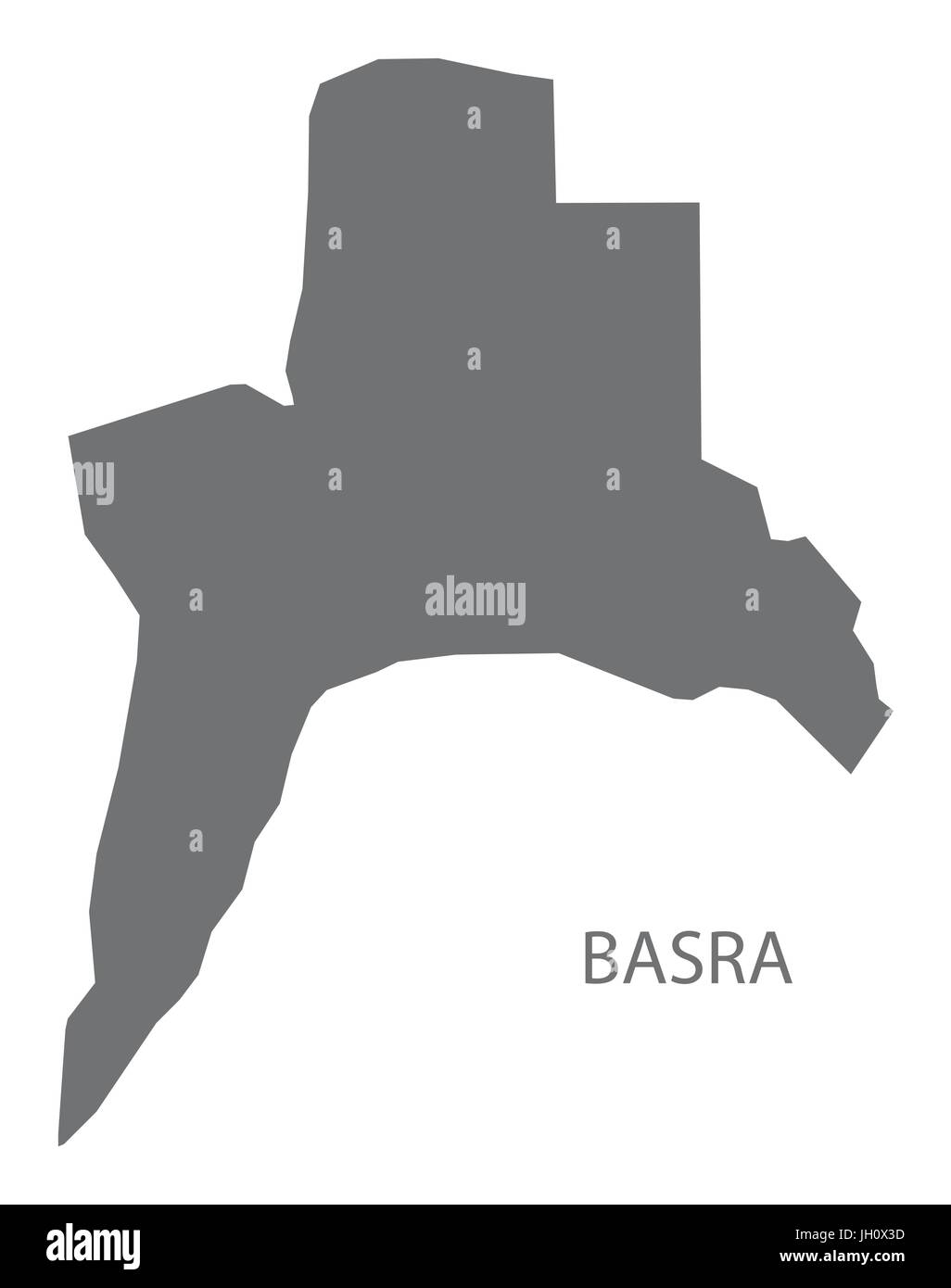 Basra Iraq map grey illustration silhouette Stock Vector Image & Art ...