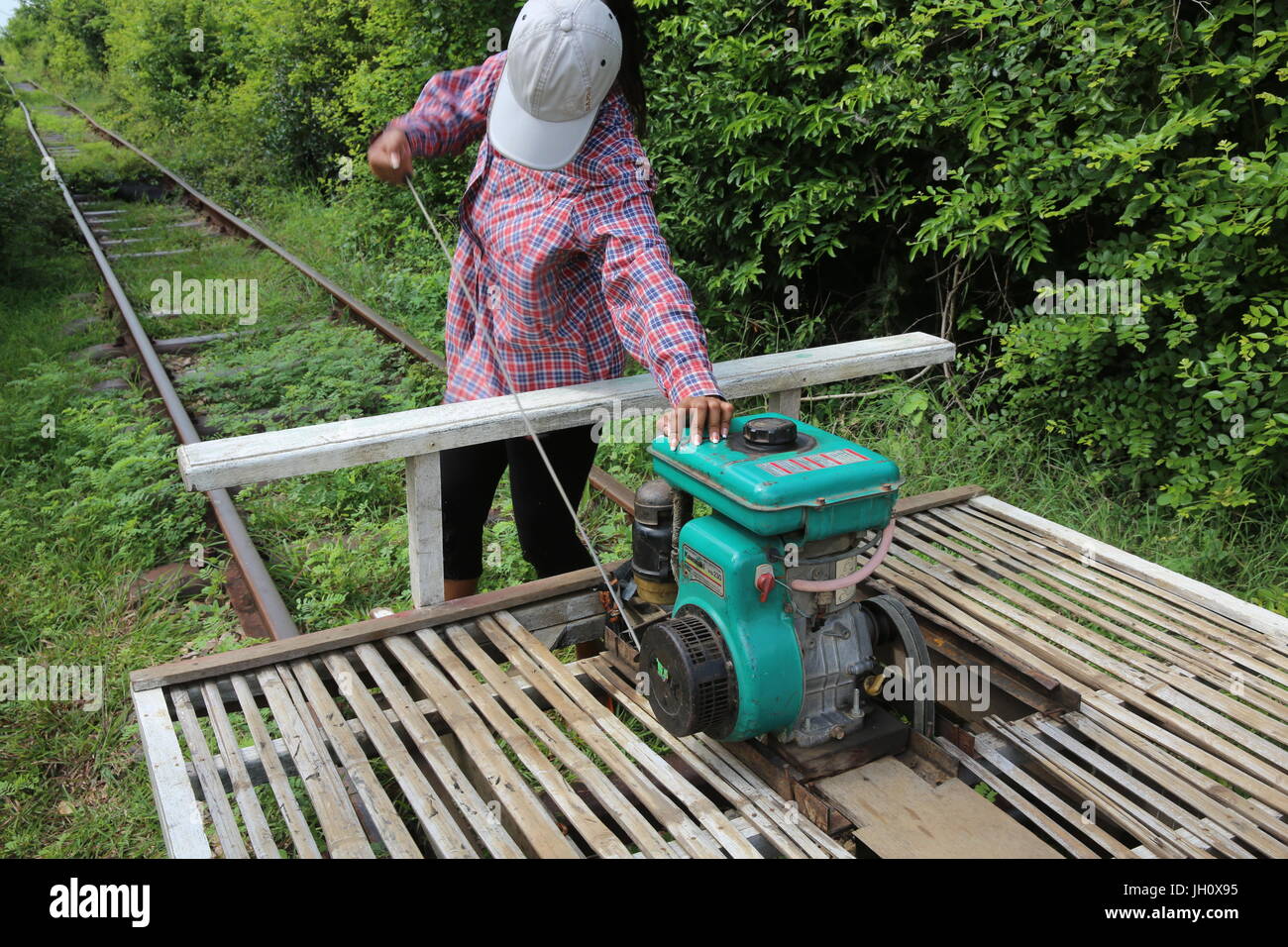 The Battambang bamboo train. Cambodia Stock Photo - Alamy