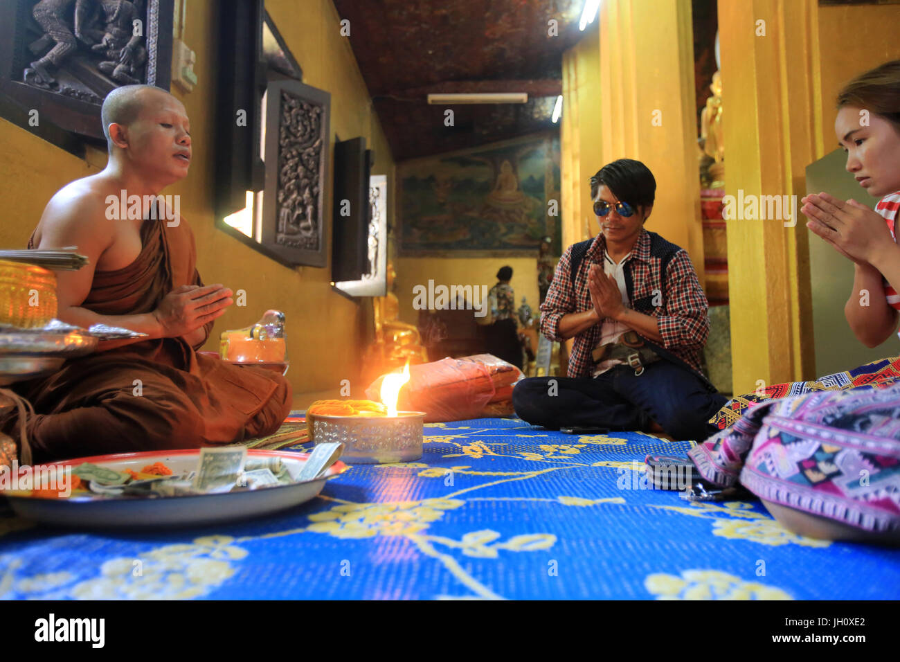Buddhist ceremony. Wat Simuong. Wat Si Muang. Vientiane. Laos Stock ...