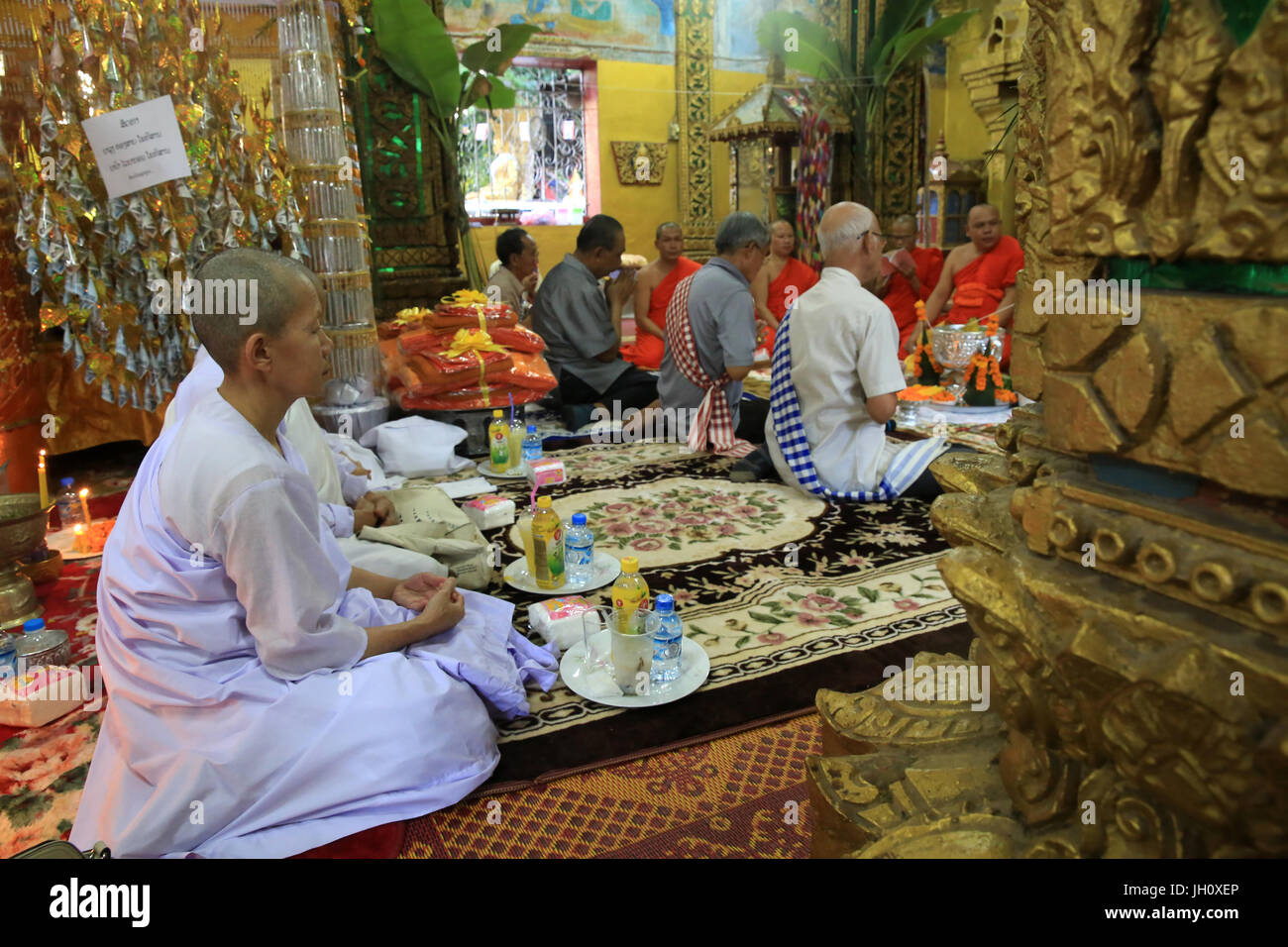 Buddhist ceremony. Wat Simuong. Wat Si Muang. Vientiane. Laos Stock ...