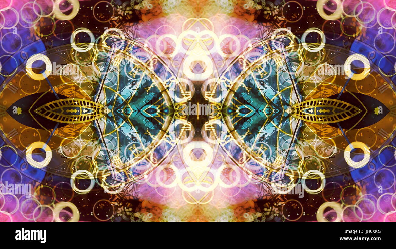 astrological symbol Zodiac. Abstract color background. Computer collage ...